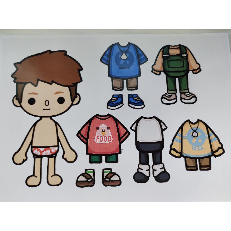 Toca Boca Boy Paper Doll Toca Boca Papercraft Quiet Book 51 Off/toca ...