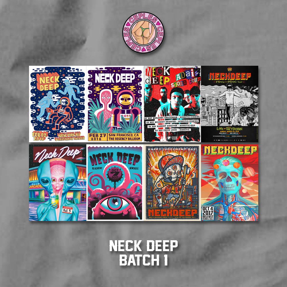 Neck Deep Tour Poster Seni, Gambar Animasi Kartun, Seni, 49% OFF