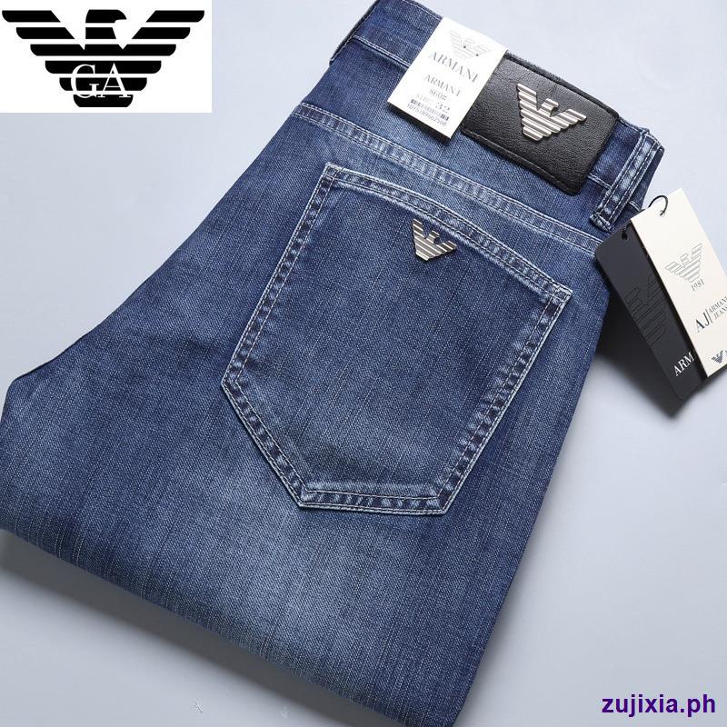 Roman Armani summer jeans men s thin men s elastic business casual straight loose denim pants Shopee Philippines