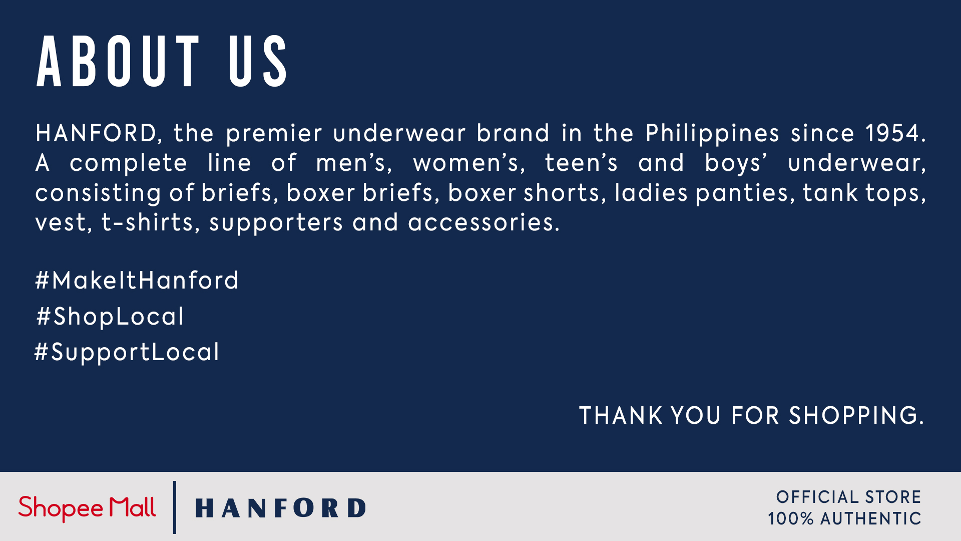 HANFORD, Online Shop | Shopee Philippines