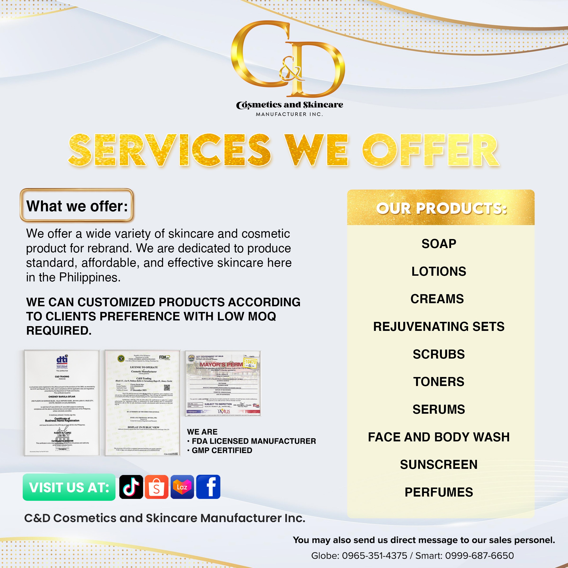 C&D Cosmetics & Skincare Manuf, Online Shop | Shopee Philippines